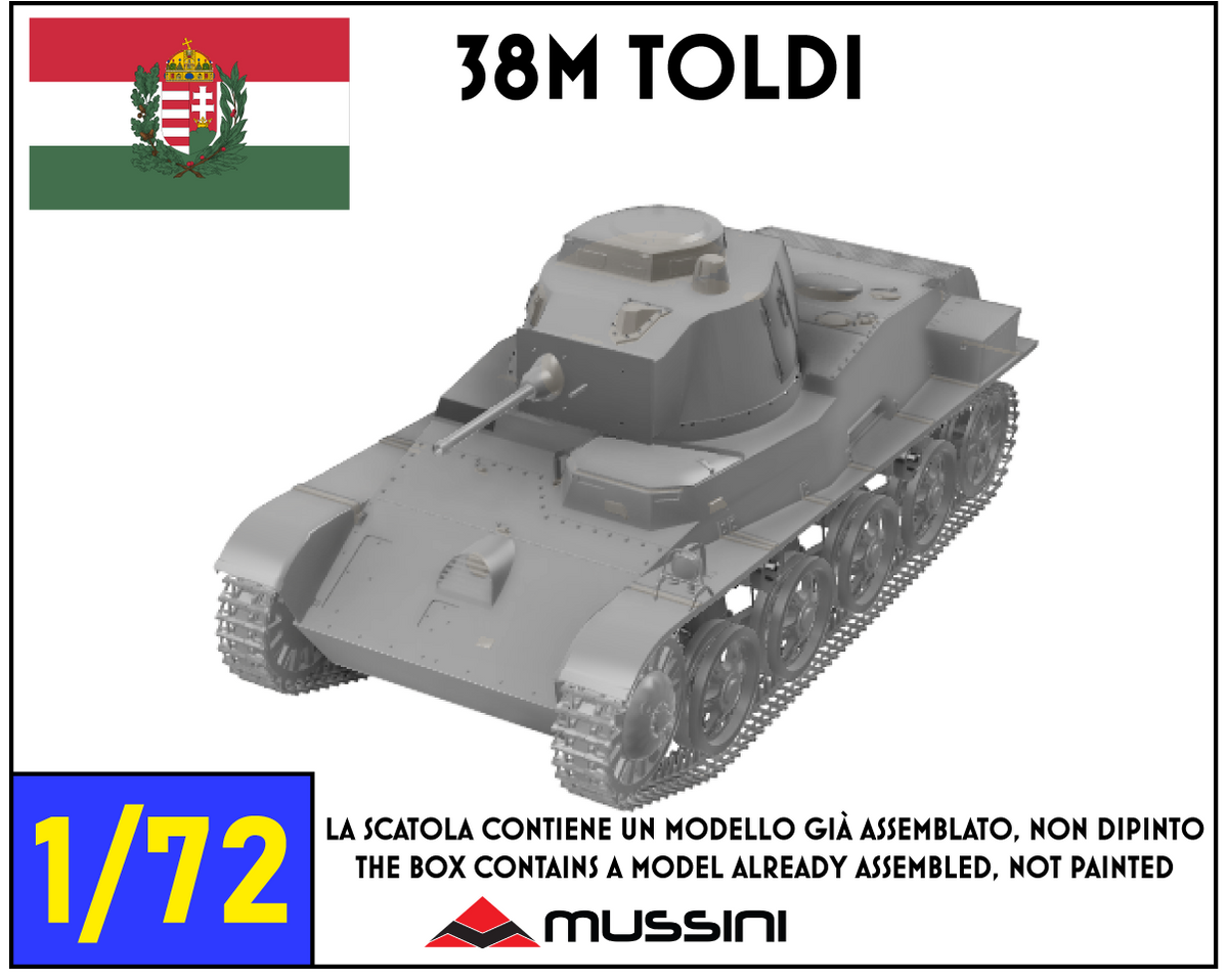 Carro Armato 38M Toldi ungherese | Modello in Scala 1/72 | Mussini ...